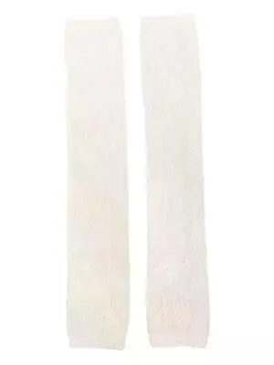P.a.r.o.s.h Patterned Fingerless Gloves - White