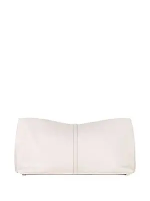 Elisabetta Franchi Boulevard Leather Tie-fastening Clutch - Neutrals