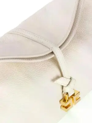 Elisabetta Franchi Boulevard Leather Tie-fastening Clutch - Neutrals
