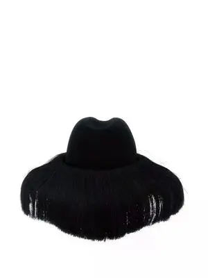 Comme Des Garçons Fringed-brim Fedora - Black