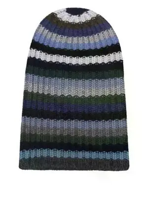 HURRAY Striped Ribbed Beanie Blue