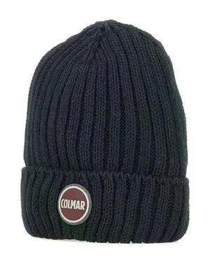 COLMAR Ribbed Logo-patch Beanie - Blue