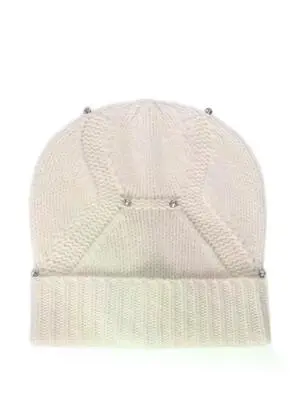 KANGRA Crystal-embellished Wool Beanie - Neutrals