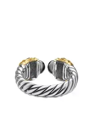 David Yurman 14k Yellow Gold And Sterling Renaissance Multi-stone Ring - Silver