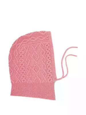 Eric Bompard Cable-knit Drawstring Hood - Pink