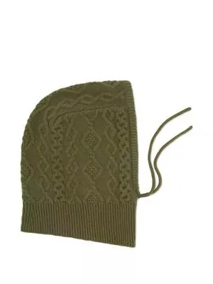 Eric Bompard Cable-knit Drawstring Hood - Green