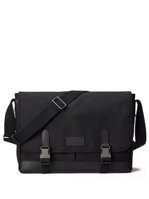 Polo Ralph Lauren Leather-trimmed Messenger Bag - Black