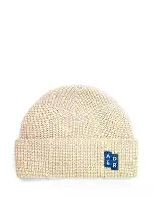 ADER ERROR Ribbed-knit Logo Beanie - Neutrals