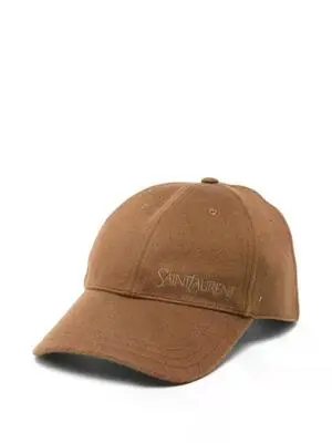 Saint Laurent Logo Cap - Brown