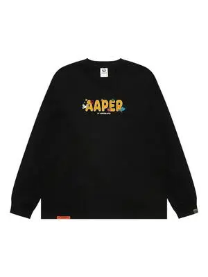 AAPE BY *A BATHING APE Long-sleeve Logo T-shirt - Black