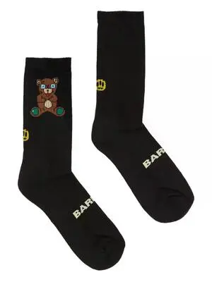 BARROW Bear-embellished Ankle Socks - Black