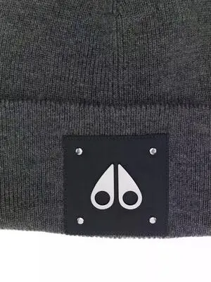 Moose Knuckles Logo-plaque Wool Beanie - Grey
