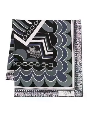 Emilio Pucci Printed Silk Scarf - Black