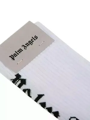 Palm Angels Logo-detail Cotton-blend Socks