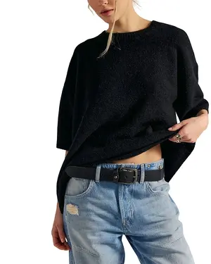 Free People Margot Sweater Tee - Black