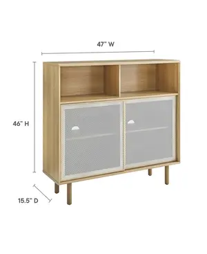 MODWAY Kurtis 47 Display Cabinet - Oak