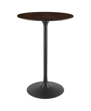 MODWAY Lippa Round Wood Bar Table - Black Cherry Walnut