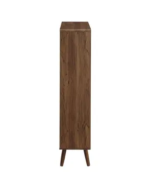 MODWAY Transmit 5 Shelf Wood Grain Bookcase - Walnut