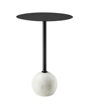 MODWAY Aliza Round Marble Side Table White/black