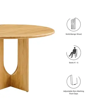 MODWAY Rivian Round 48 Wood Dining Table