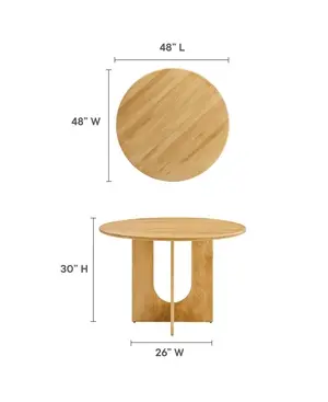 MODWAY Rivian Round 48 Wood Dining Table