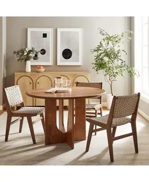 MODWAY Rivian Round 48 Wood Dining Table - Walnut