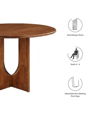 MODWAY Rivian Round 48 Wood Dining Table - Walnut