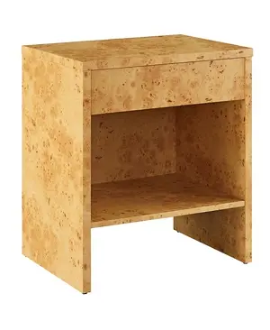 MODWAY Hudson 1-drawer Burl Wood Nightstand With Shelf - Brown