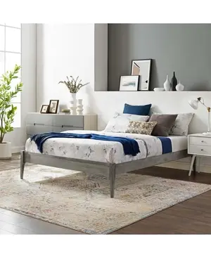 MODWAY June Wood Platform Bed Frame - Gray
