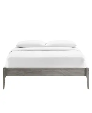MODWAY June Wood Platform Bed Frame - Gray