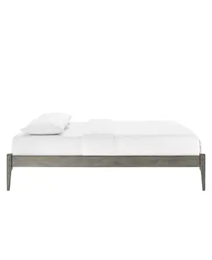 MODWAY June Wood Platform Bed Frame - Gray