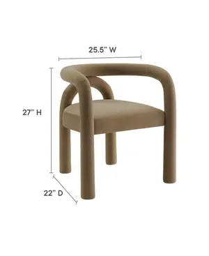 MODWAY Astrid Performance Velvet Dining Chair - Camel
