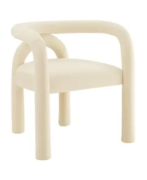 MODWAY Astrid Performance Velvet Dining Chair - Porcelain