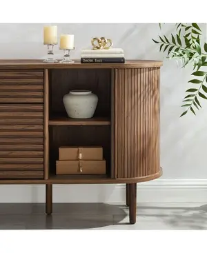MODWAY Harlan 67 Fluted Oval Sideboard Cabinet