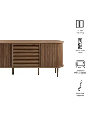 MODWAY Harlan 67 Fluted Oval Sideboard Cabinet