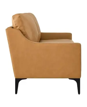 MODWAY Corland Leather Loveseat - Tan