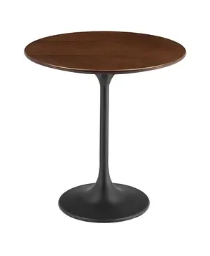 MODWAY Lippa Round Wood Side Table - Black Walnut