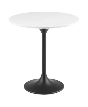MODWAY Lippa Round Wood Side Table - Black White