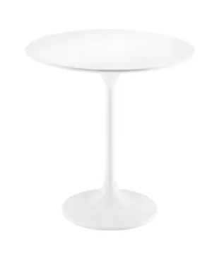 MODWAY Lippa Round Wood Side Table - White White