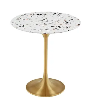 MODWAY Lippa Round Terrazzo Side Table - Gold Terrazzo