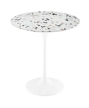 MODWAY Lippa Round Terrazzo Side Table - White Terrazzo