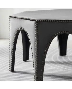 MODWAY Victory Performance Velvet Ottoman - Gray