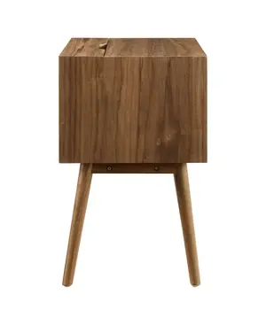 MODWAY Ember Wood Nightstand With Usb Ports