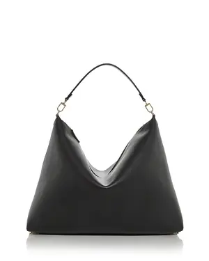 TOTEME Bevel Grained Leather Shoulder Bag - Black