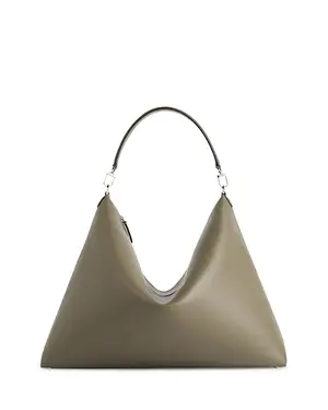 TOTEME Bevel Grained Leather Shoulder Bag - Taupe