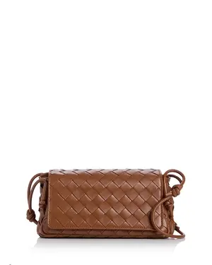 Bottega Veneta Bottega Veneta Notturno Intrecciato Leather Pouch Tannin/gold