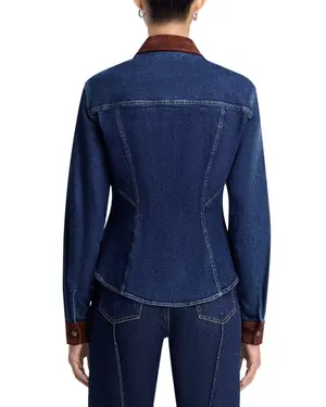 Cinq À Sept Suede Combo Denim Shirt