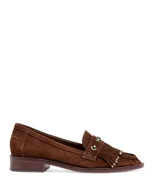 Cinq À Sept Gina Stud & Tassel Suede Loafers
