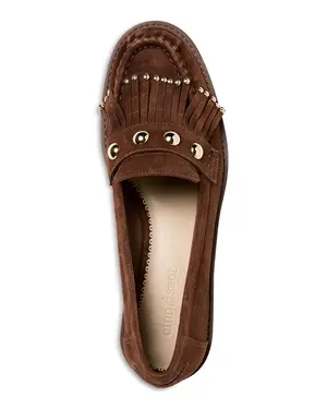 Cinq À Sept Gina Stud & Tassel Suede Loafers