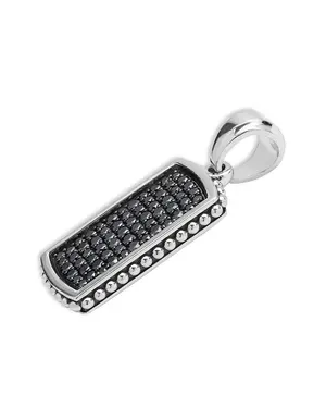 Lagos Sterling Silver Anthem Black Diamond Tag Amulet Pendant